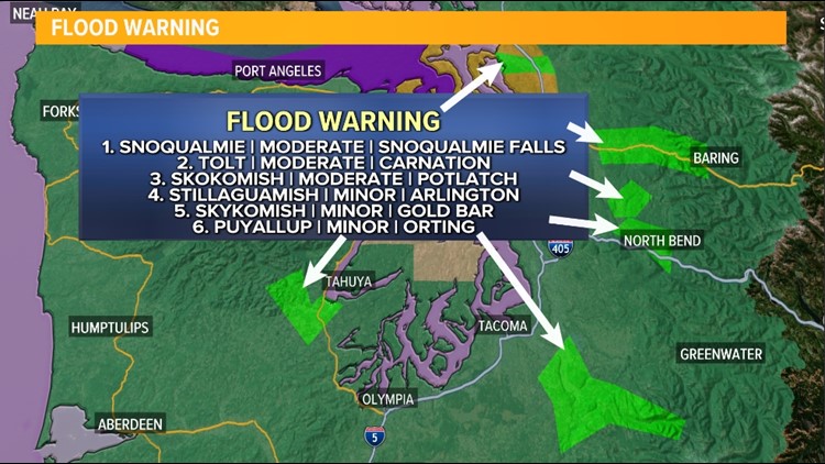 The timeline, impacts of the rain around Seattle amid Flood Watch | king5.com