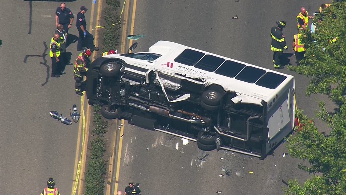 Man killed in SeaTac crash after car strikes hotel shuttle | king5.com
