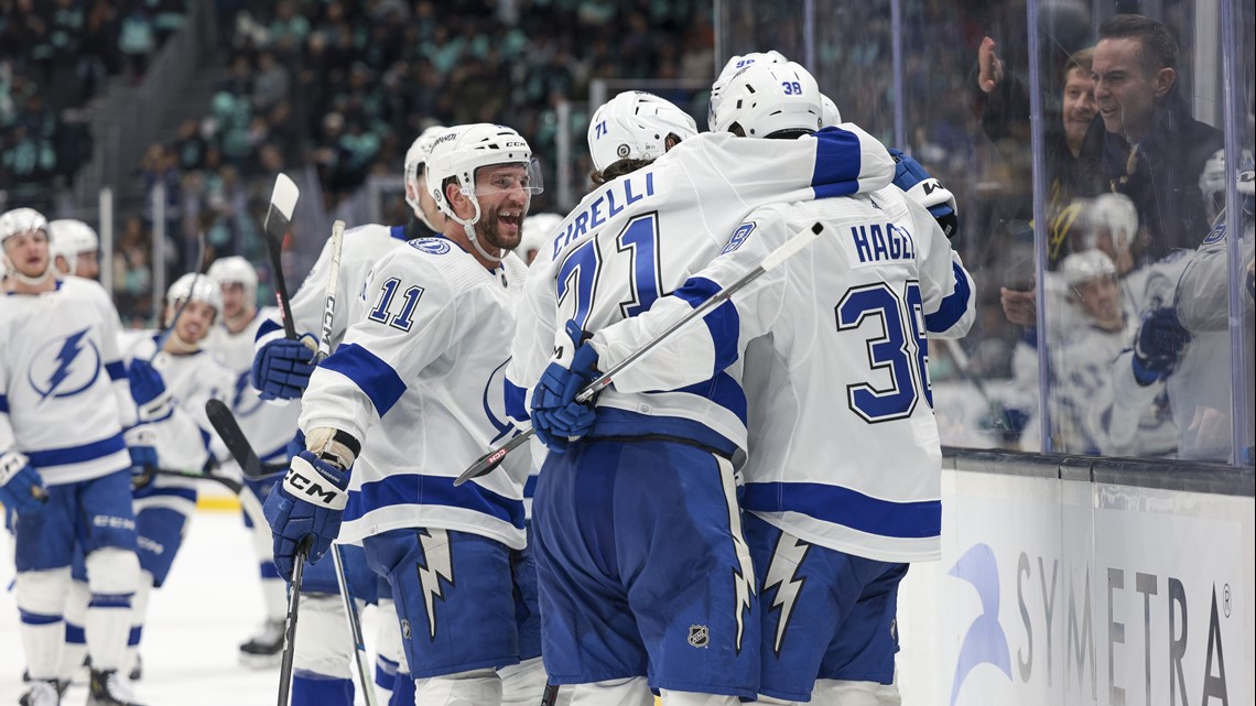 Kucherov scores 2, lifts Lightning to 4-3 win over Kraken in OT | king5.com
