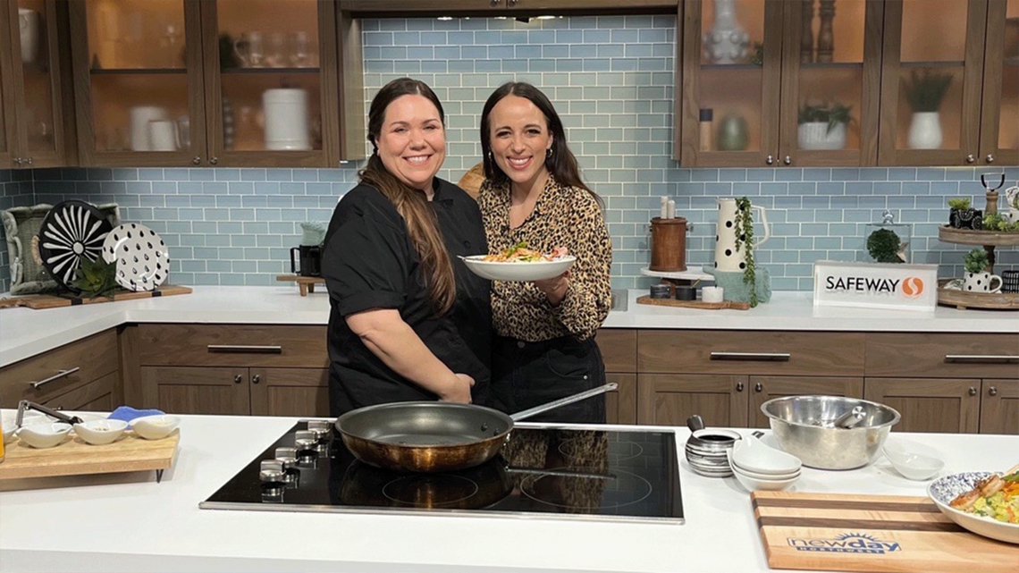 Miso Ginger Salmon and Prawn Salad from Duke's Seafood | king5.com