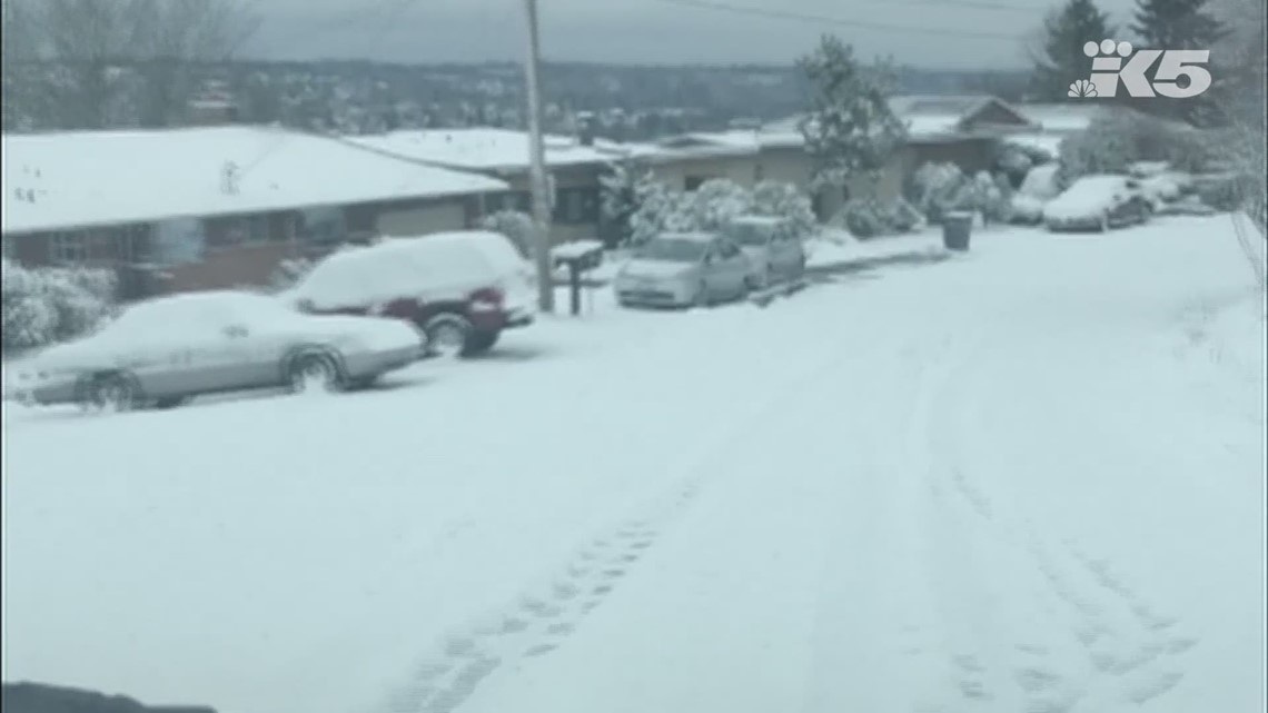 Dash cam video of snowy commute | king5.com