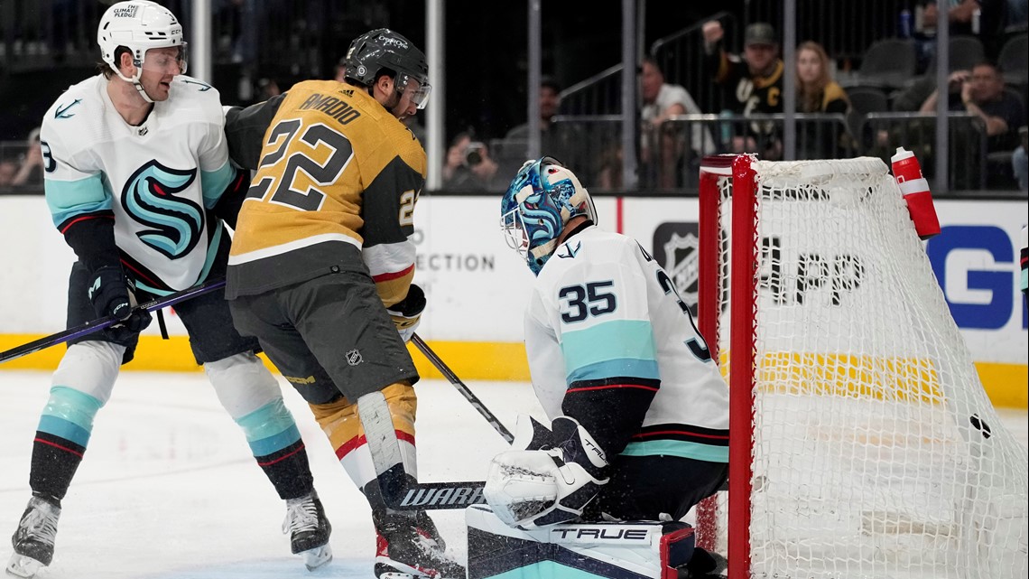 Vegas visits Seattle after Amadio's 2-goal game | king5.com