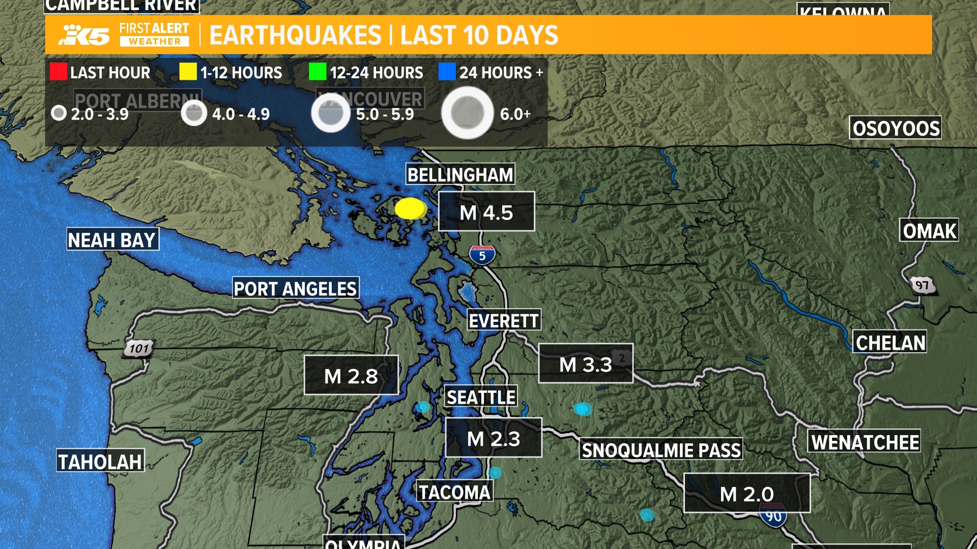 Here are the strongest earthquakes to hit Washington since 2000 | king5.com