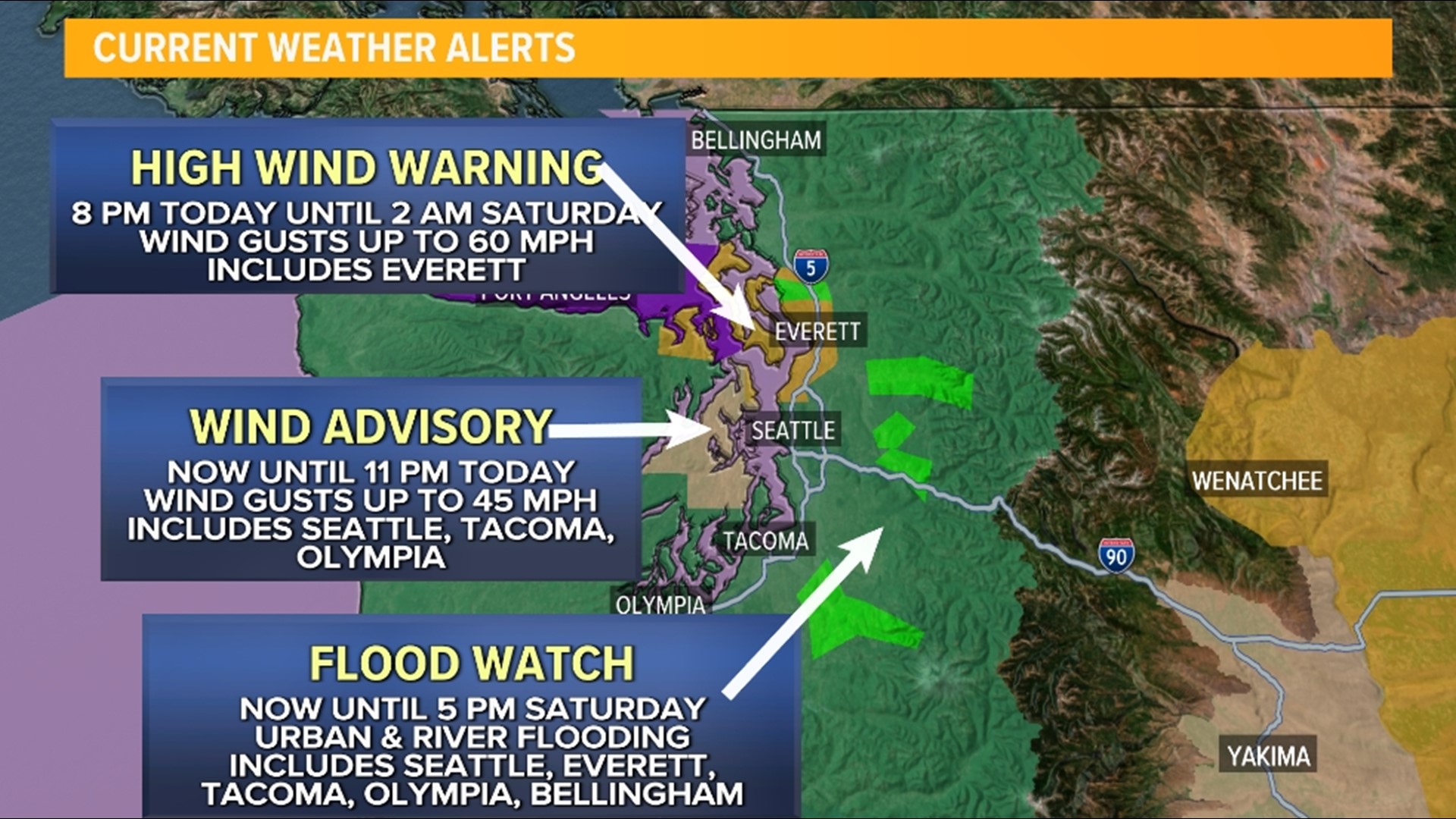 The timeline, impacts of the rain around Seattle amid Flood Watch ...