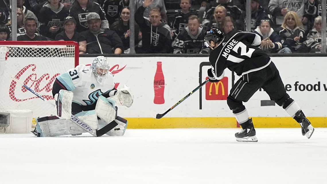 Trevor Moore's hat trick sends the LA Kings to a 5-2 win over Seattle ...