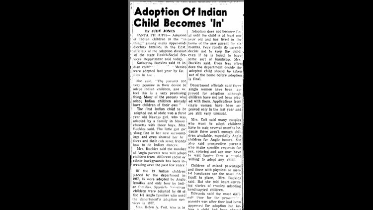 Dark history of the Indian Adoption Project | king5.com