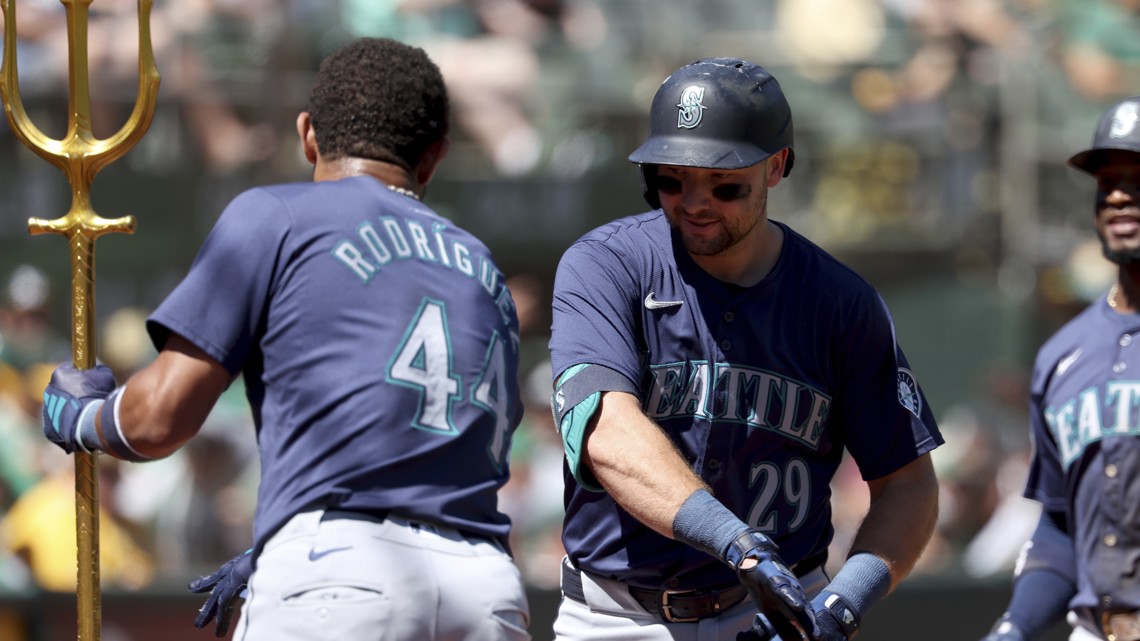 Cal Raleigh homers and hits sacrifice fly as Mariners beat Athletics 6 ...
