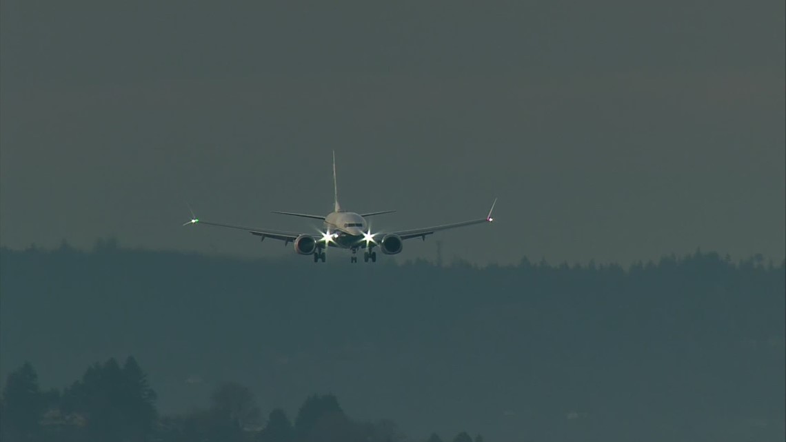 Watch Boeing 737 Max test flight land at Seattle's Boeing Field | king5.com