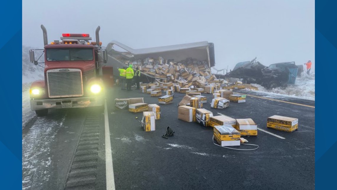 30-car crash closes eastbound I-90 near Ellensburg for 8 hours | king5.com