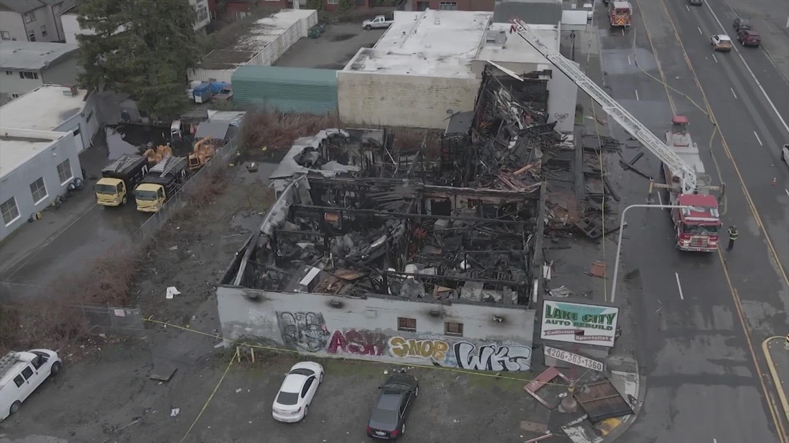 Crews battle vacant building fire in Lake City in Seattle | king5.com