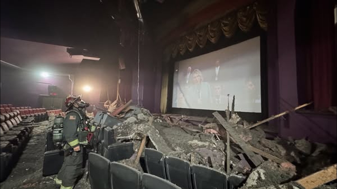 Ceiling collapses inside Washington movie theater | king5.com