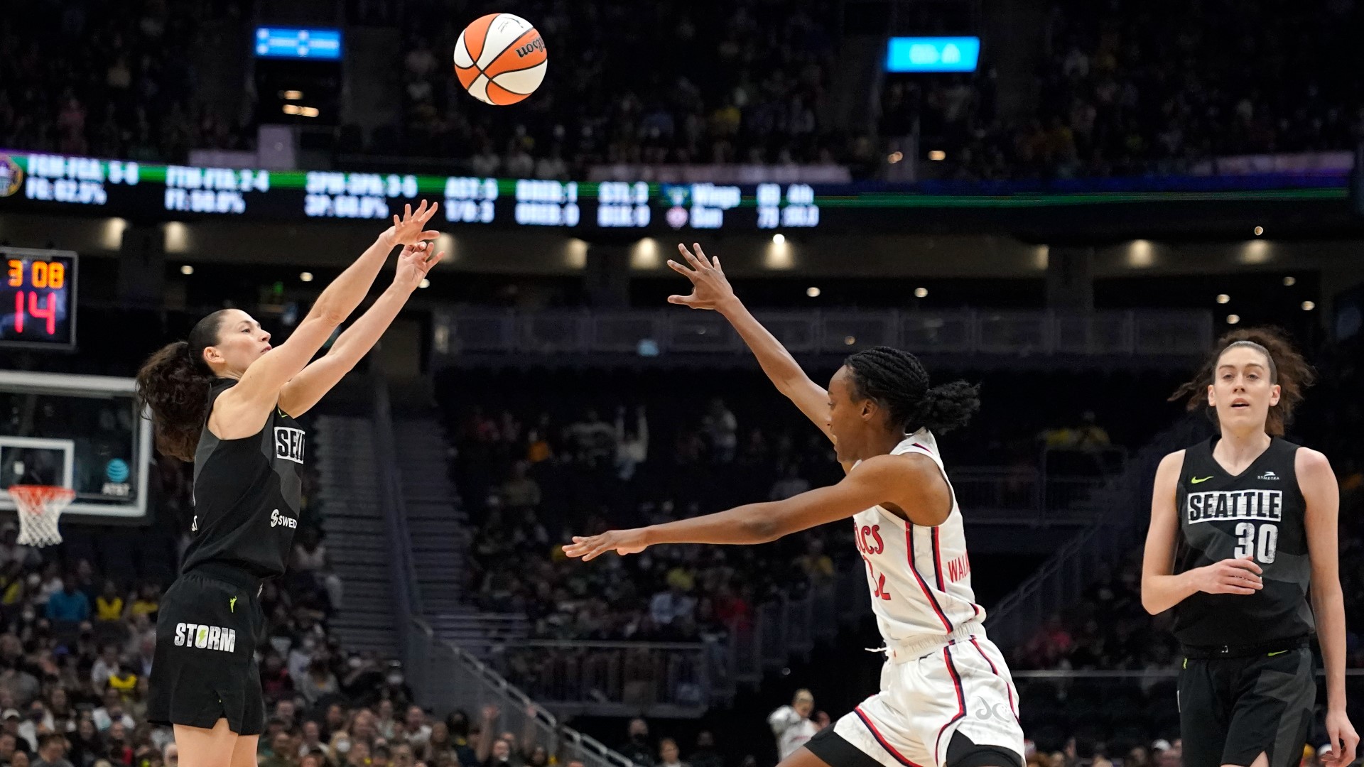Stewart, Bird help Storm beat Mystics 97-84 to sweep series | king5.com