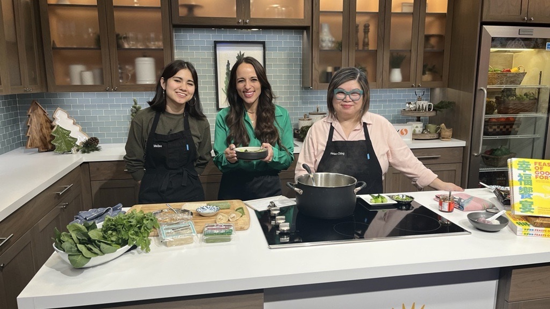 Making gingery chicken wonton soup from 'Feasts of Good Fortune' - New Day NW | king5.com