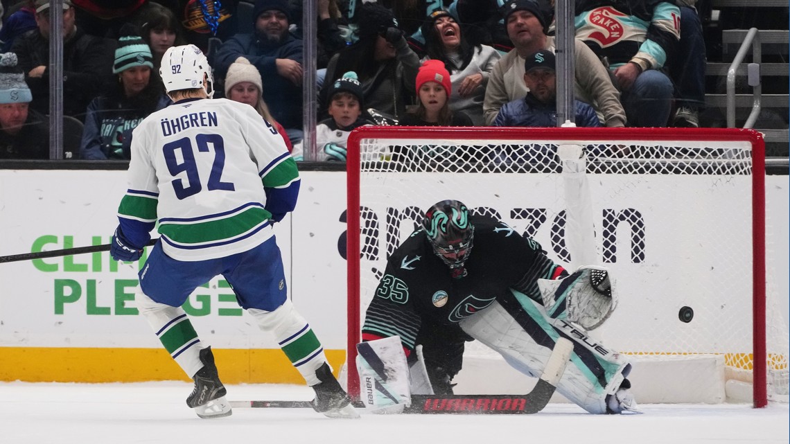 Liam Ohgren scores lone shootout goal to lift Canucks past Kraken, 3-2 ...