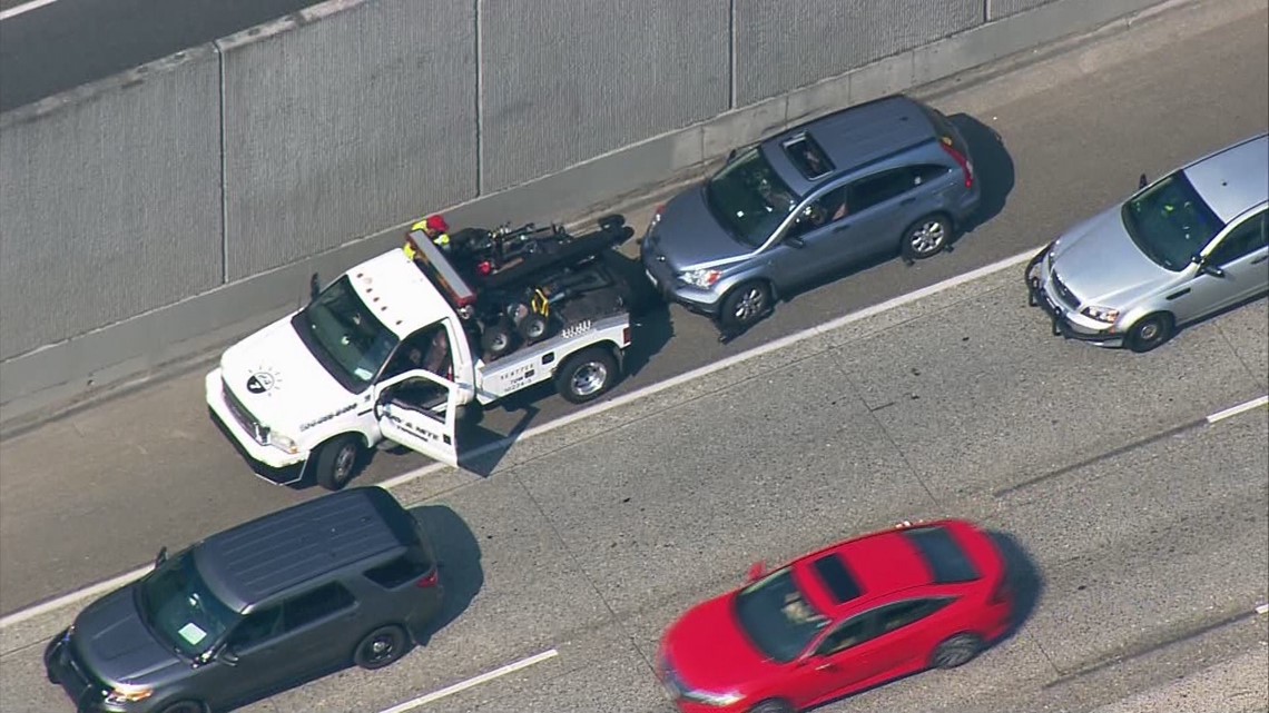 9 protesters arrested after blocking SB I-5 in Seattle | king5.com