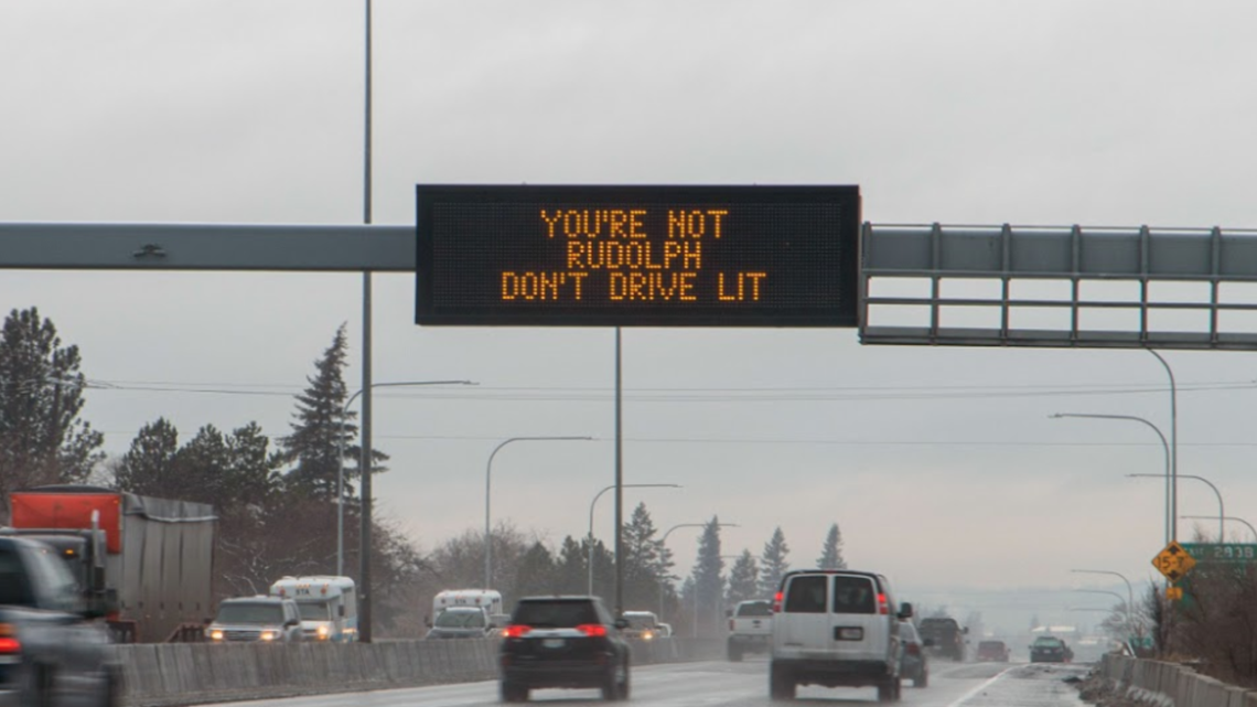 Festive signs promote safe driving in Spokane area | king5.com