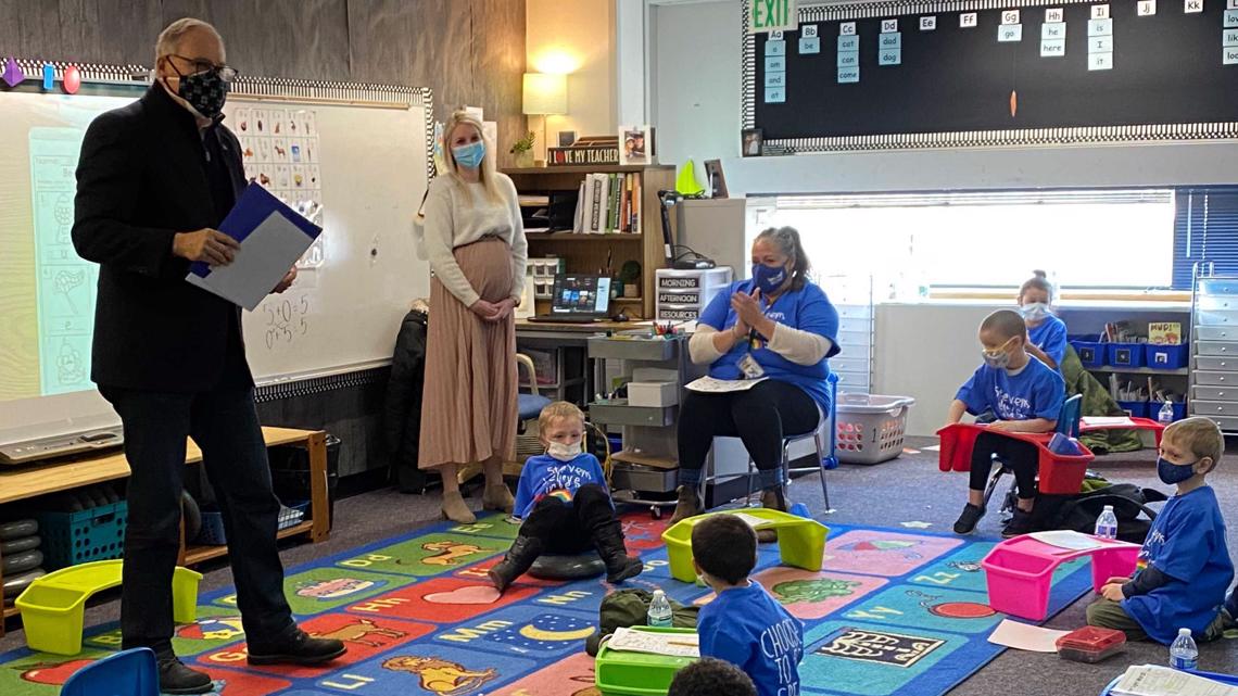 Gov. Inslee visits Spokane's Stevens Elementary School | king5.com