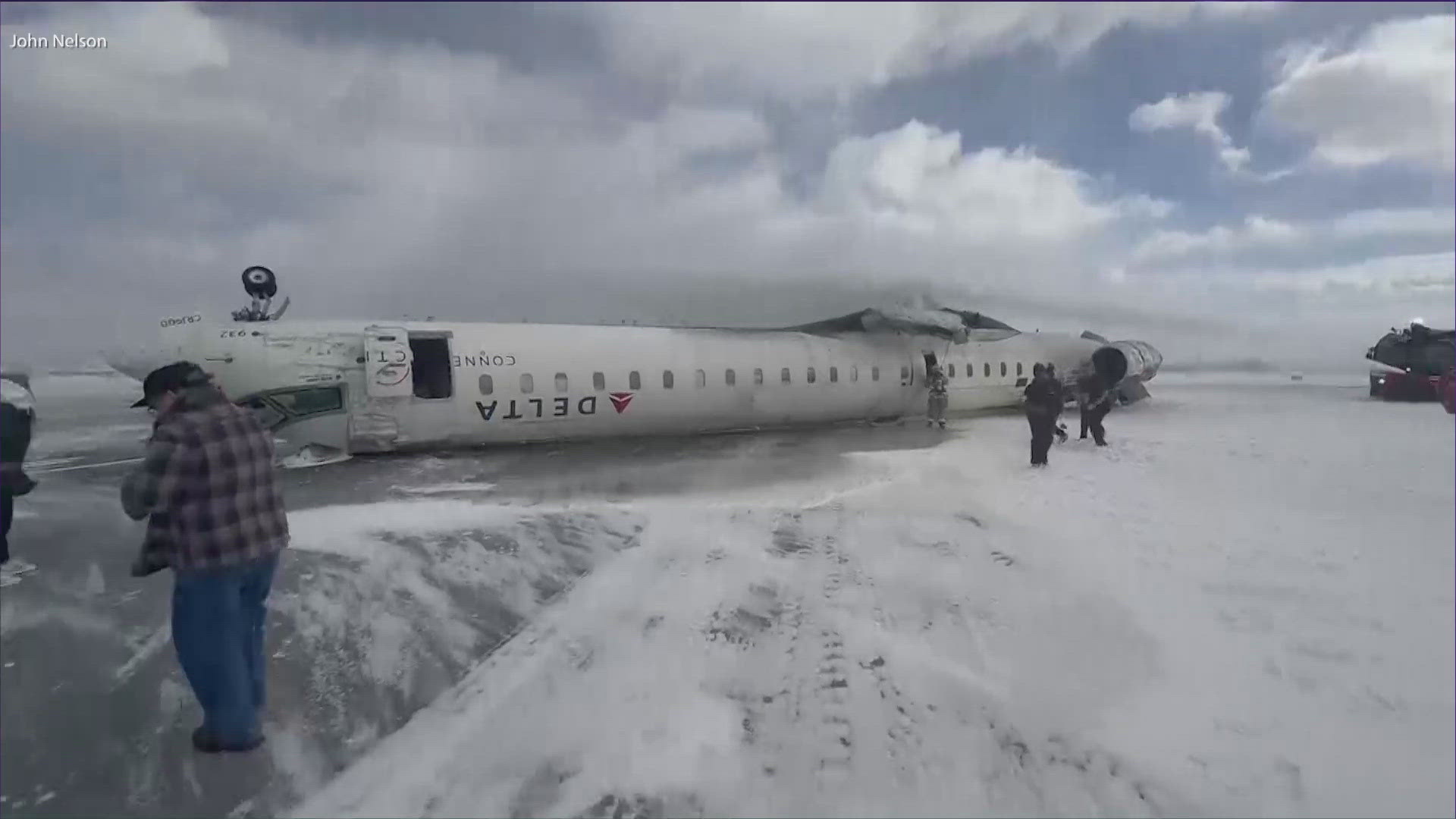 Delta flight crashes at Toronto Airport after landing, flips upside ...
