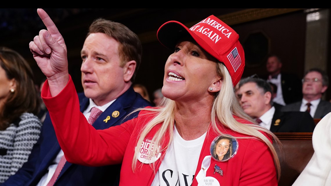 Marjorie Taylor Greene MAGA hat at SOTU violated rules | king5.com