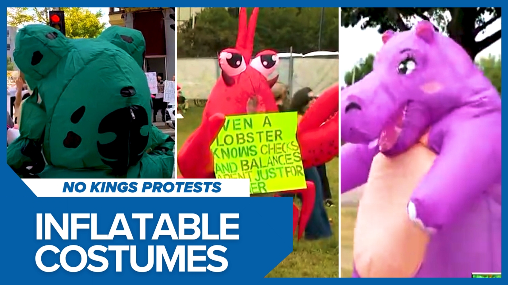 Why do people wear inflatable costumes to 'No Kings' protests? | king5.com