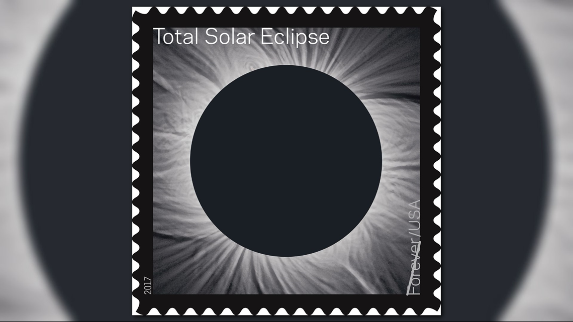 Solar eclipse postage stamp uses special ink, changes when touched ...