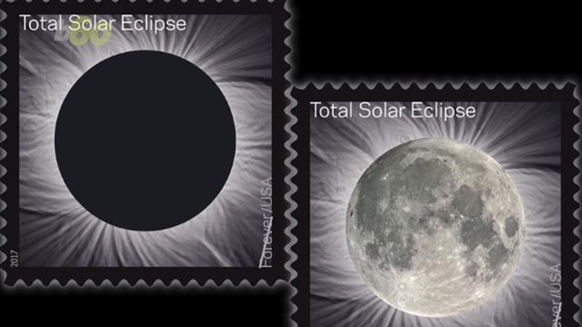 Solar eclipse postage stamp uses special ink, changes when touched ...