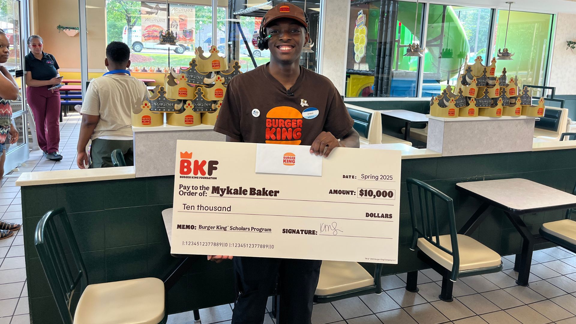 Burger King awards graduate seen working hard after graduation with ...